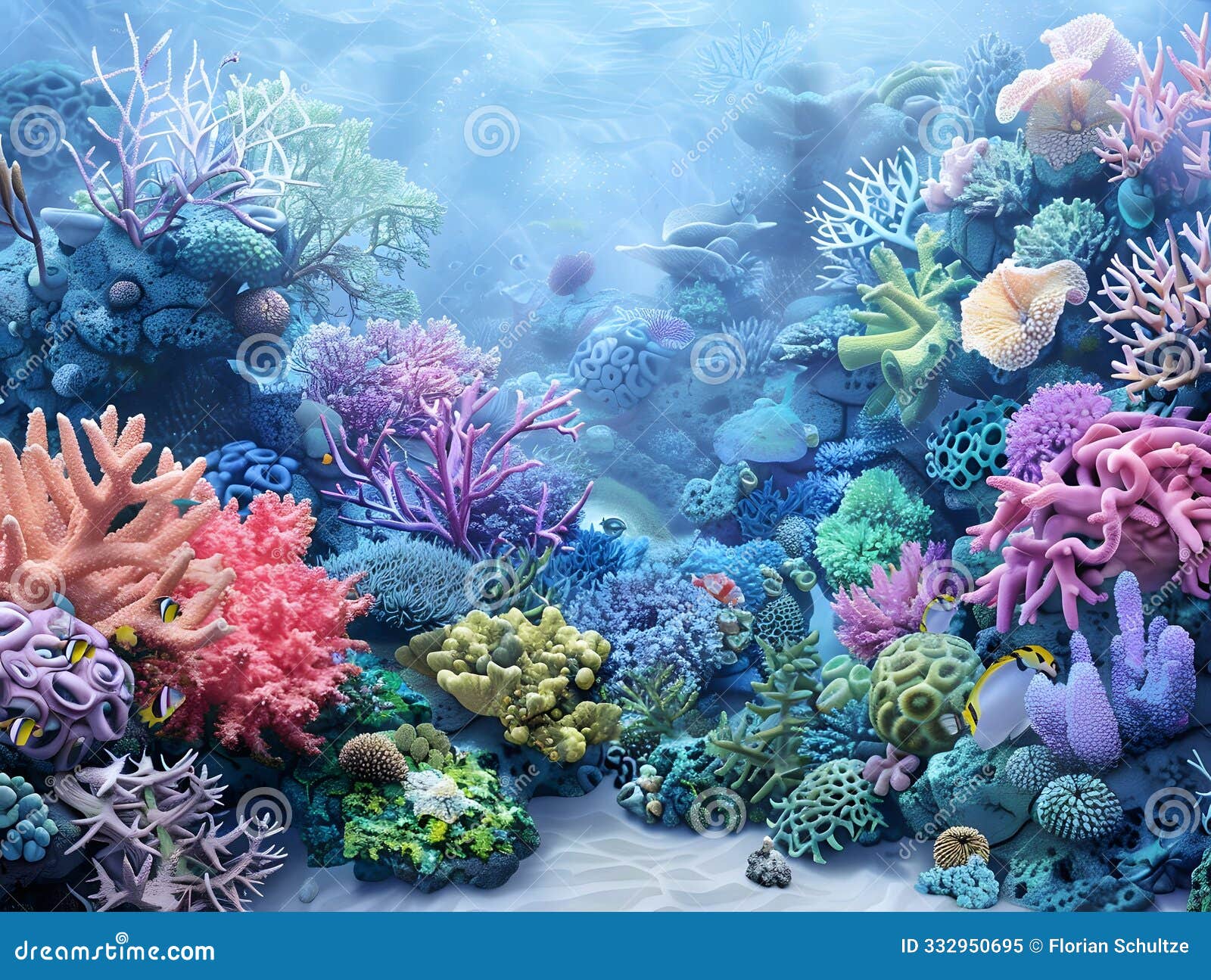 Diverse Coral Reef Ecosystem Stock Illustration - Illustration of ...