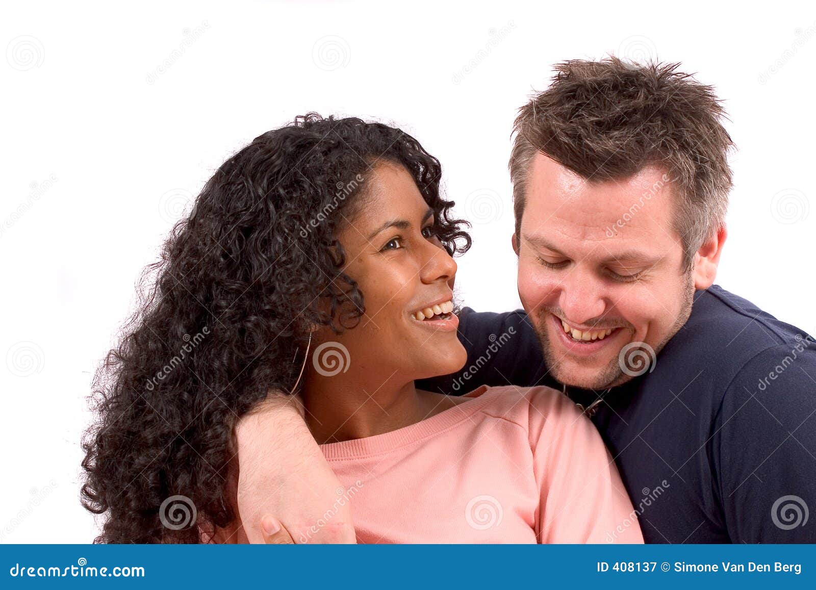 Diverse couple; laughing stock image. Image of male, women - 408137