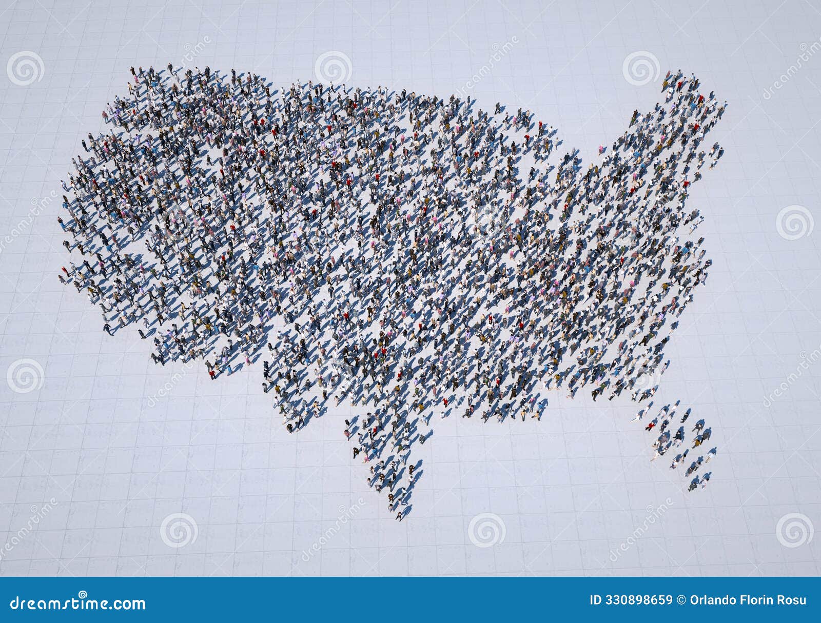A Diverse Crowd Symbolizing the United States of America, United in ...