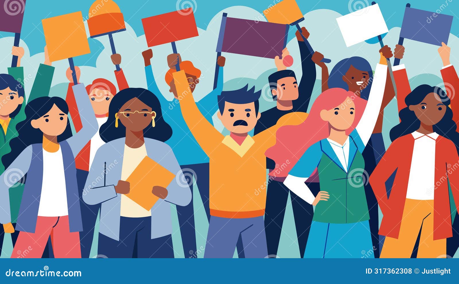 A Diverse And Determined Crowd Of Students Marching Together Their ...