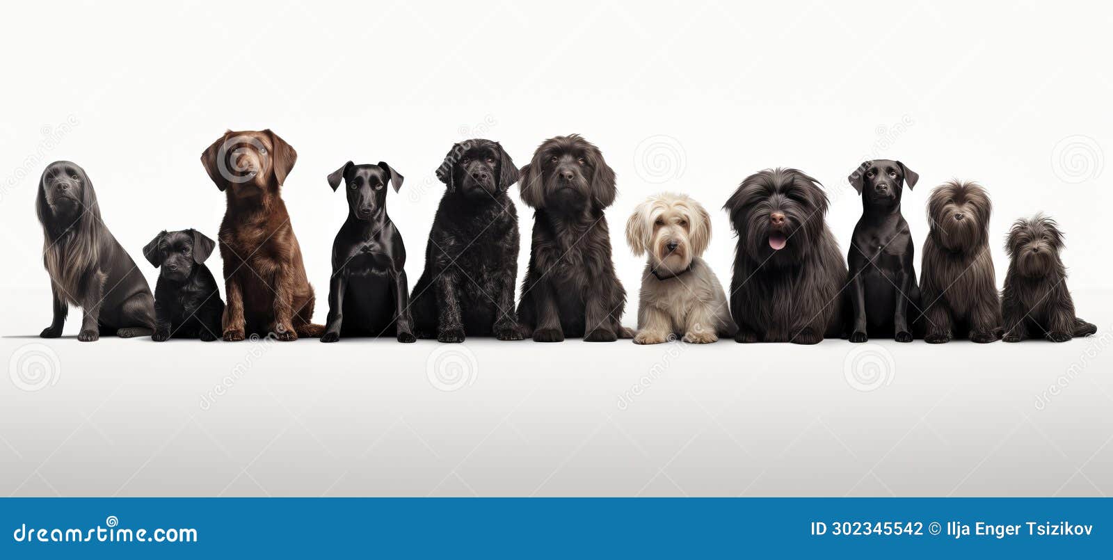 Diverse Dogs, Various Breeds, Big Small, Isolated on White Background ...
