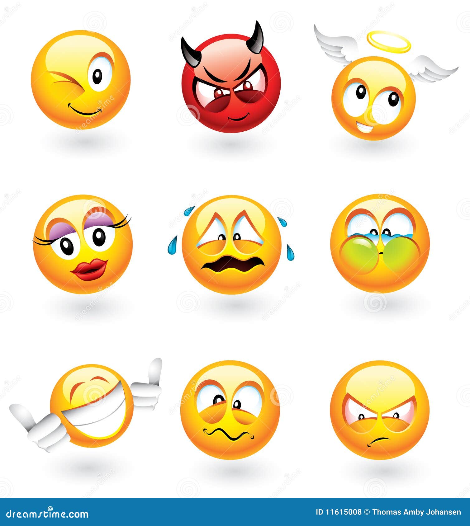 Diverse emoticons stock illustratie. Illustration of boos - 11615008