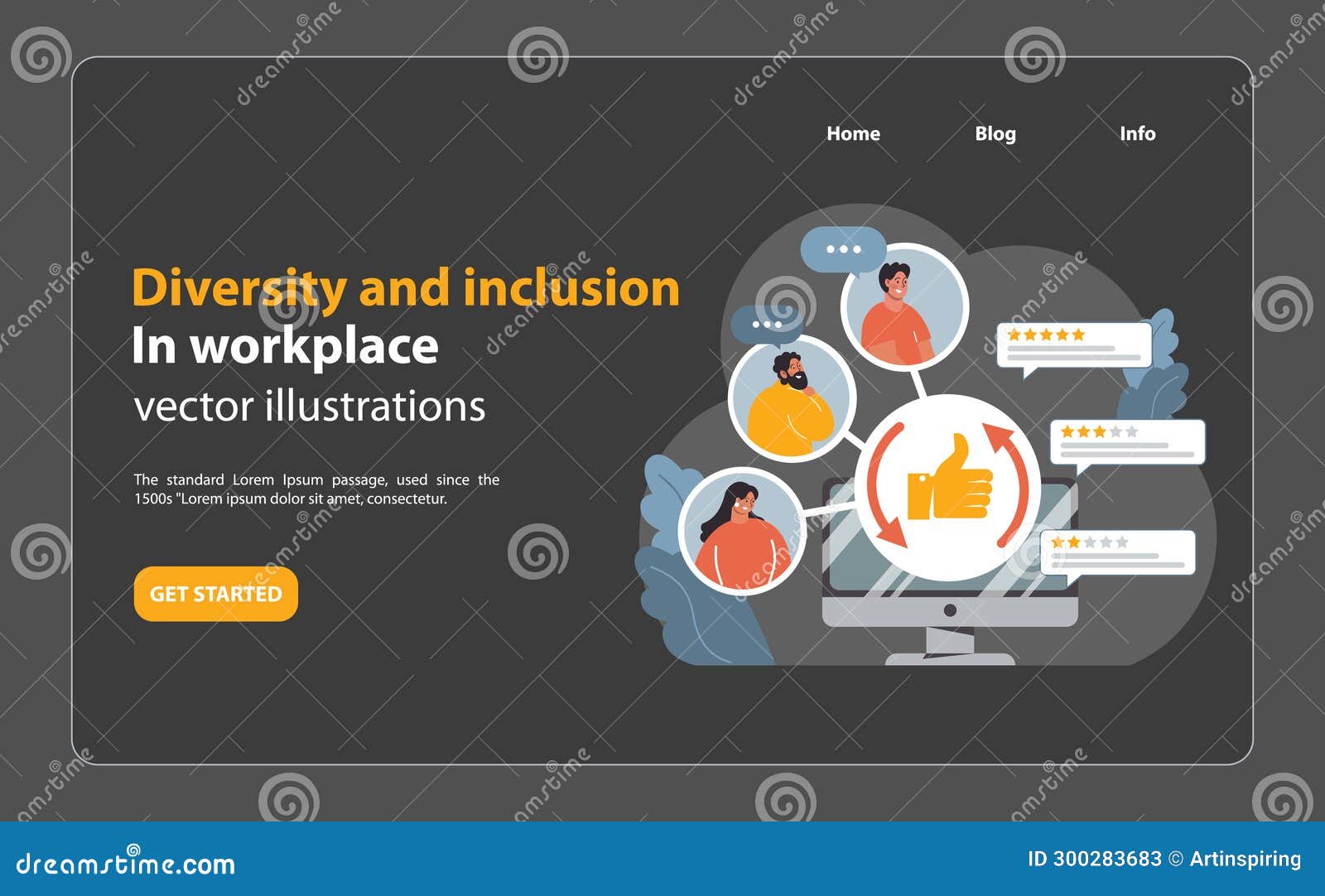 Row Of Diverse Employees Brainstorming Together At Desk 2D Cartoon ...