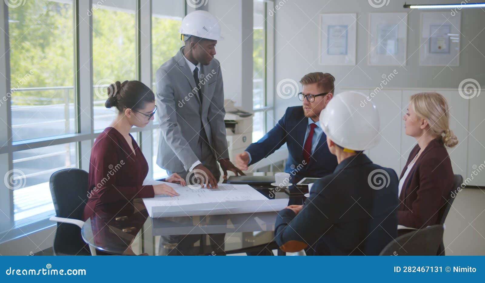 Diverse Engineers Team Meeting for Architectural Project. Stock Video ...