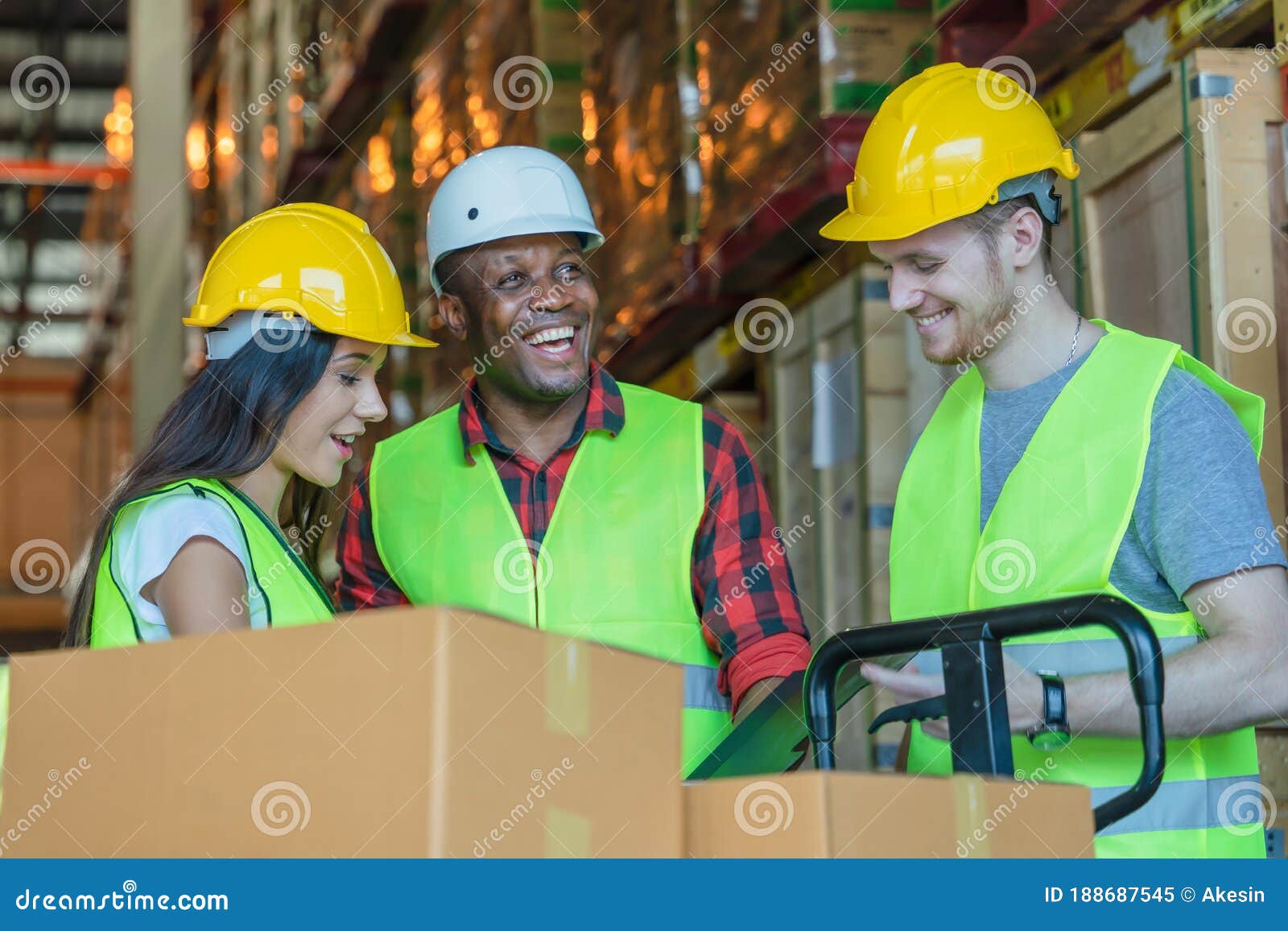 Diverse Factory Warehouse Working Team Working Together As Teamwork ...