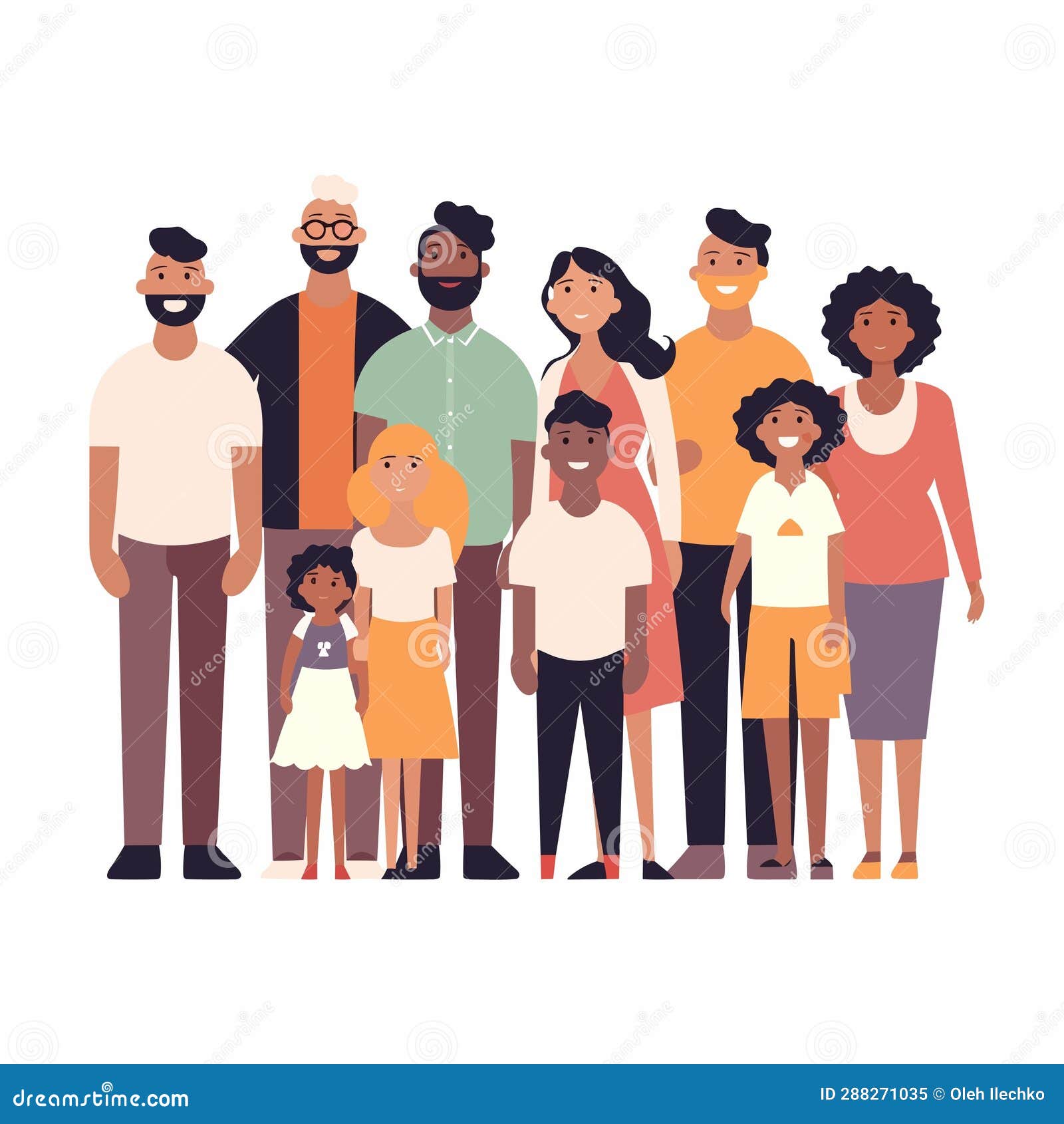 Diverse Family Vector Flat Minimalistic Isolated Illustration ...