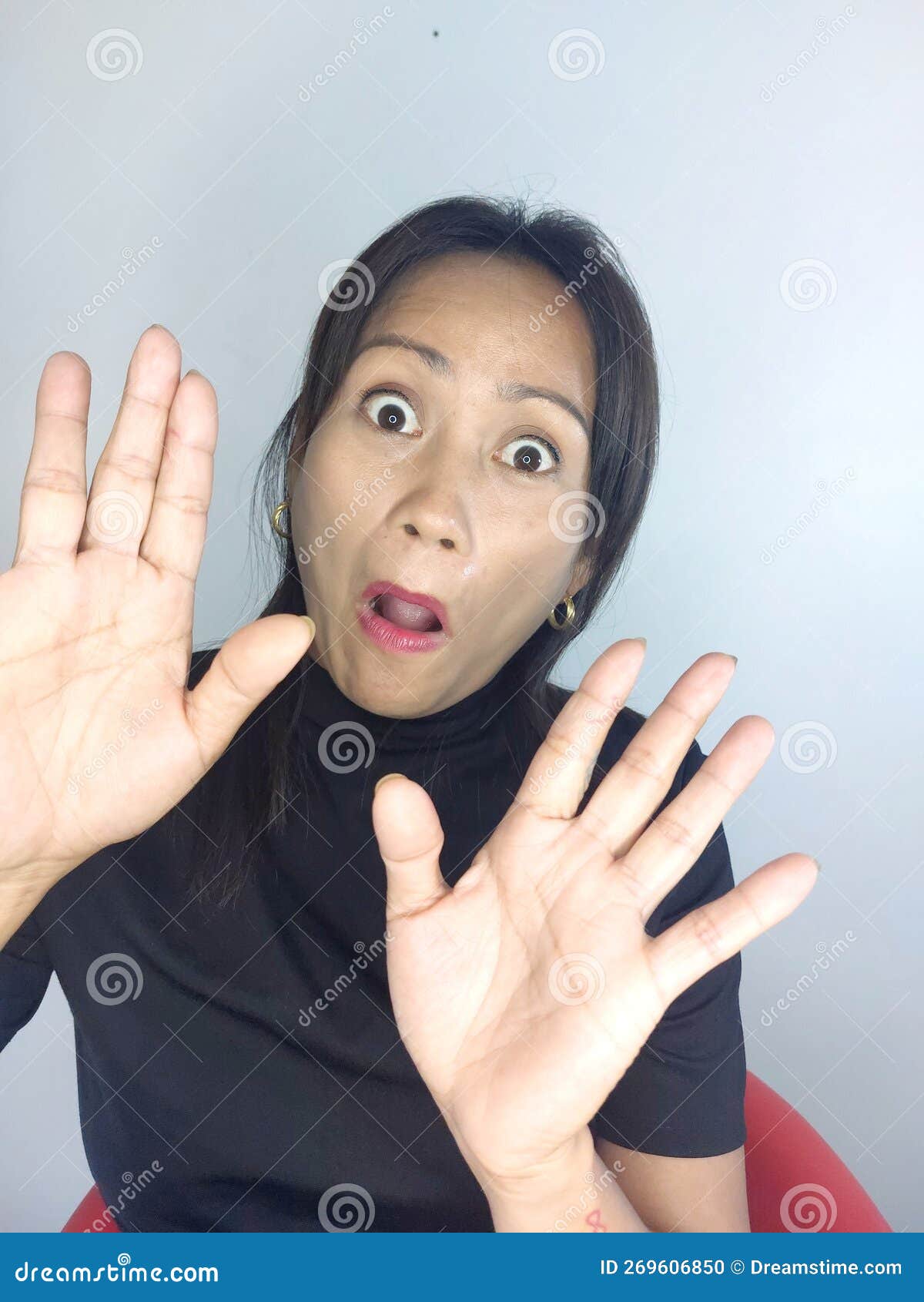 A Diverse Female and Fear Isolated Stock Photo - Image of unsafe ...