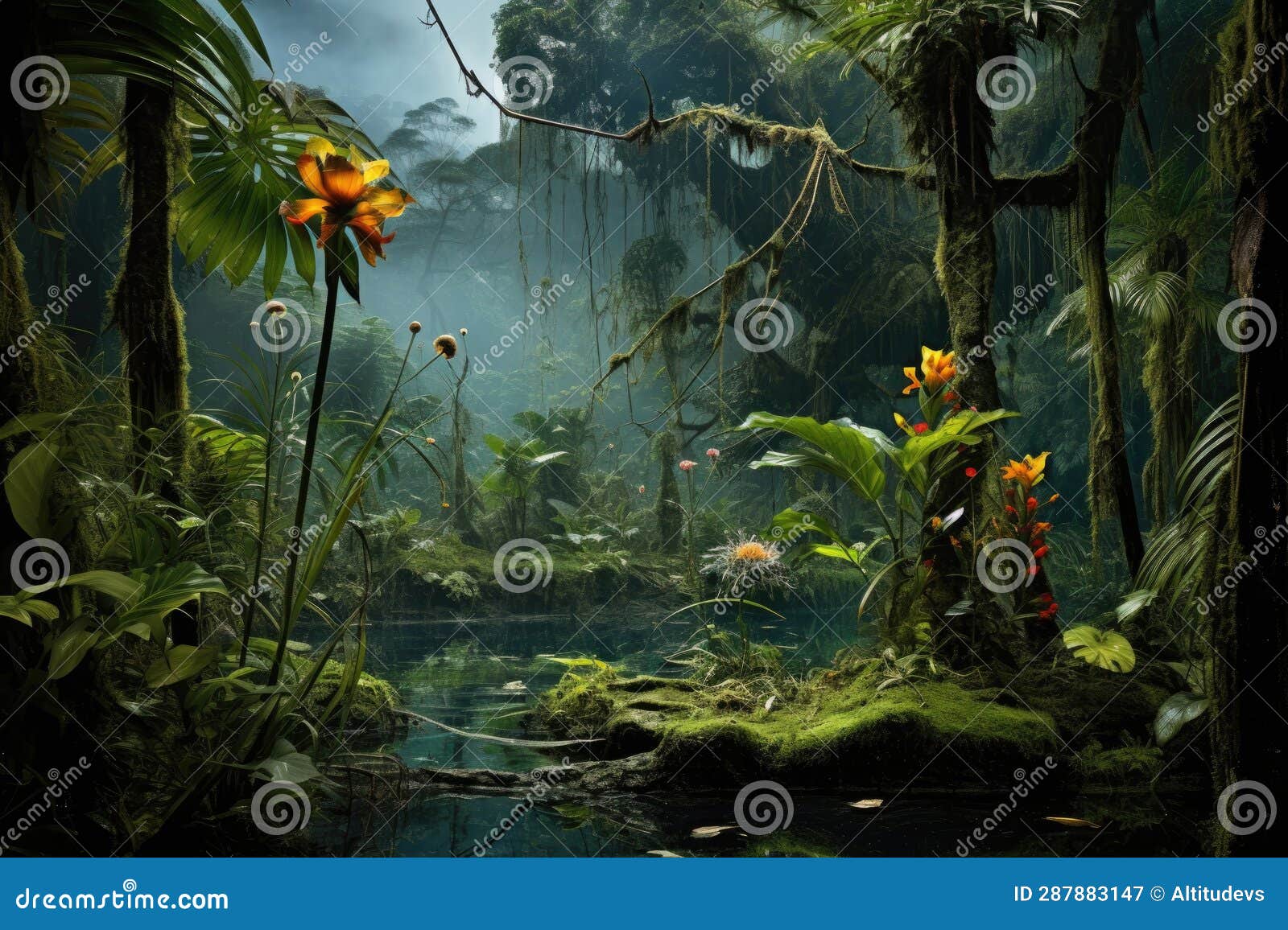 Diverse Flora and Fauna in Preserved Rainforest Stock Image - Image of ...