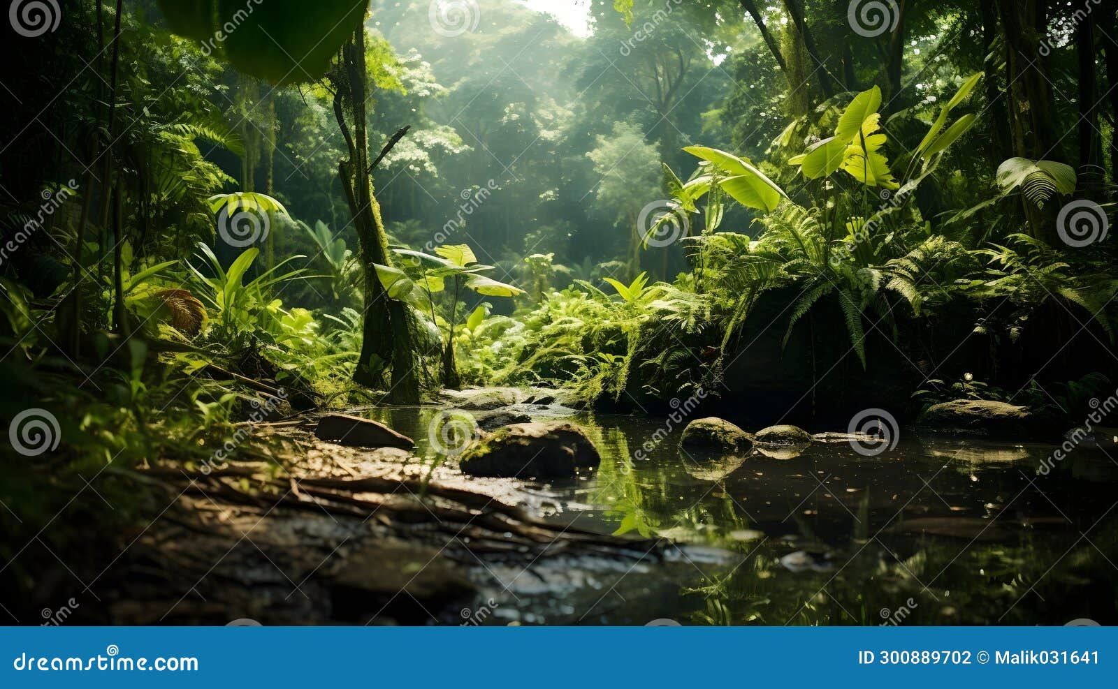 Diverse Flora and Fauna Thriving in a Biodiverse Rainforest Stock ...