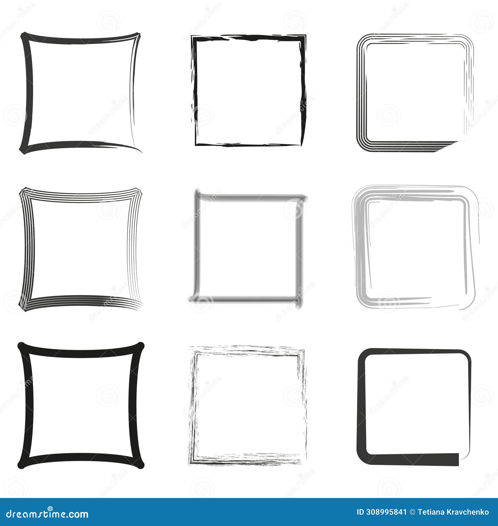 Diverse Frames Set. Abstract Border Designs. Creative Square Graphics ...