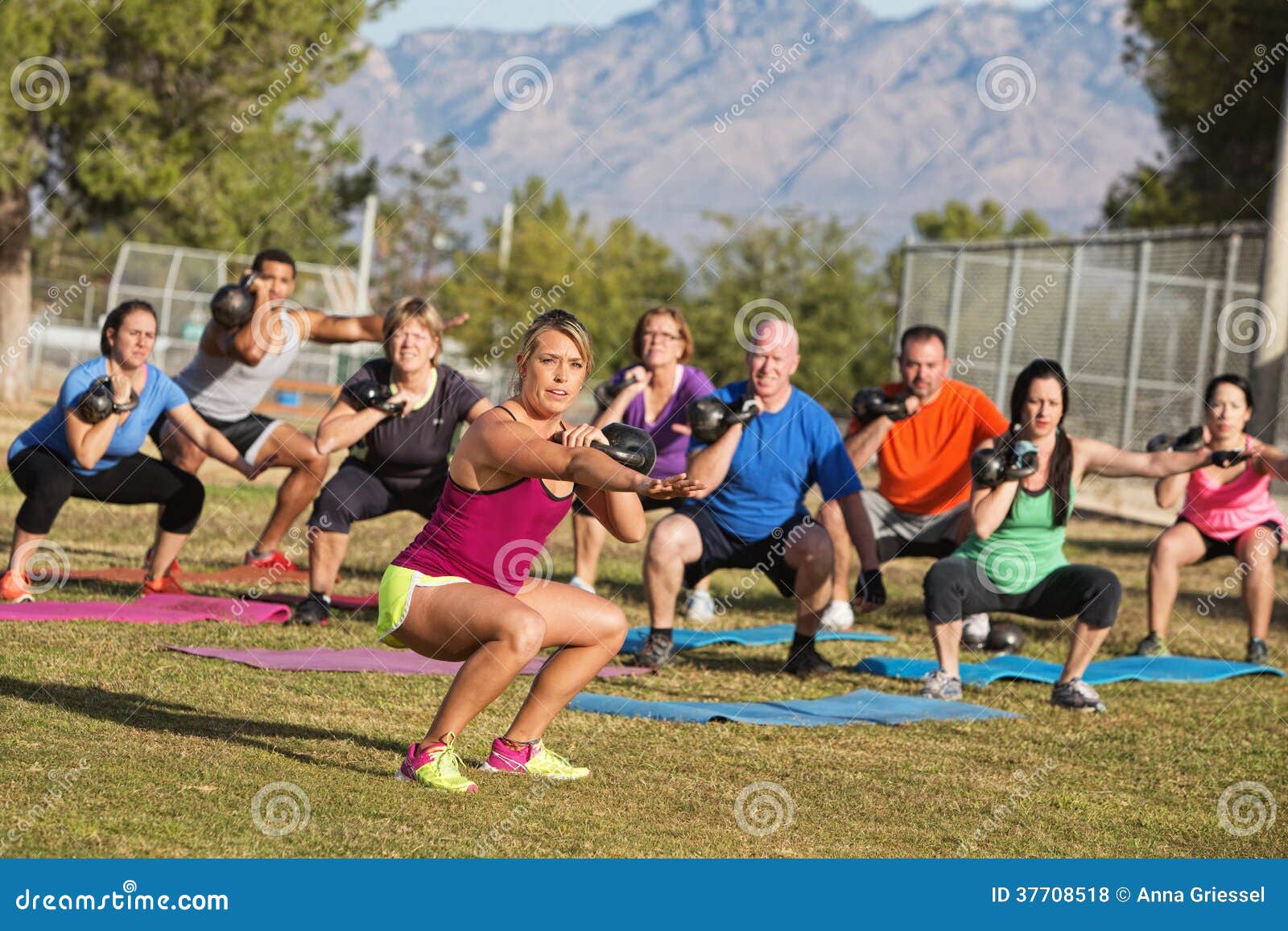 Diverse Group Adults Exercising Stock Photo - Image of arab, european ...