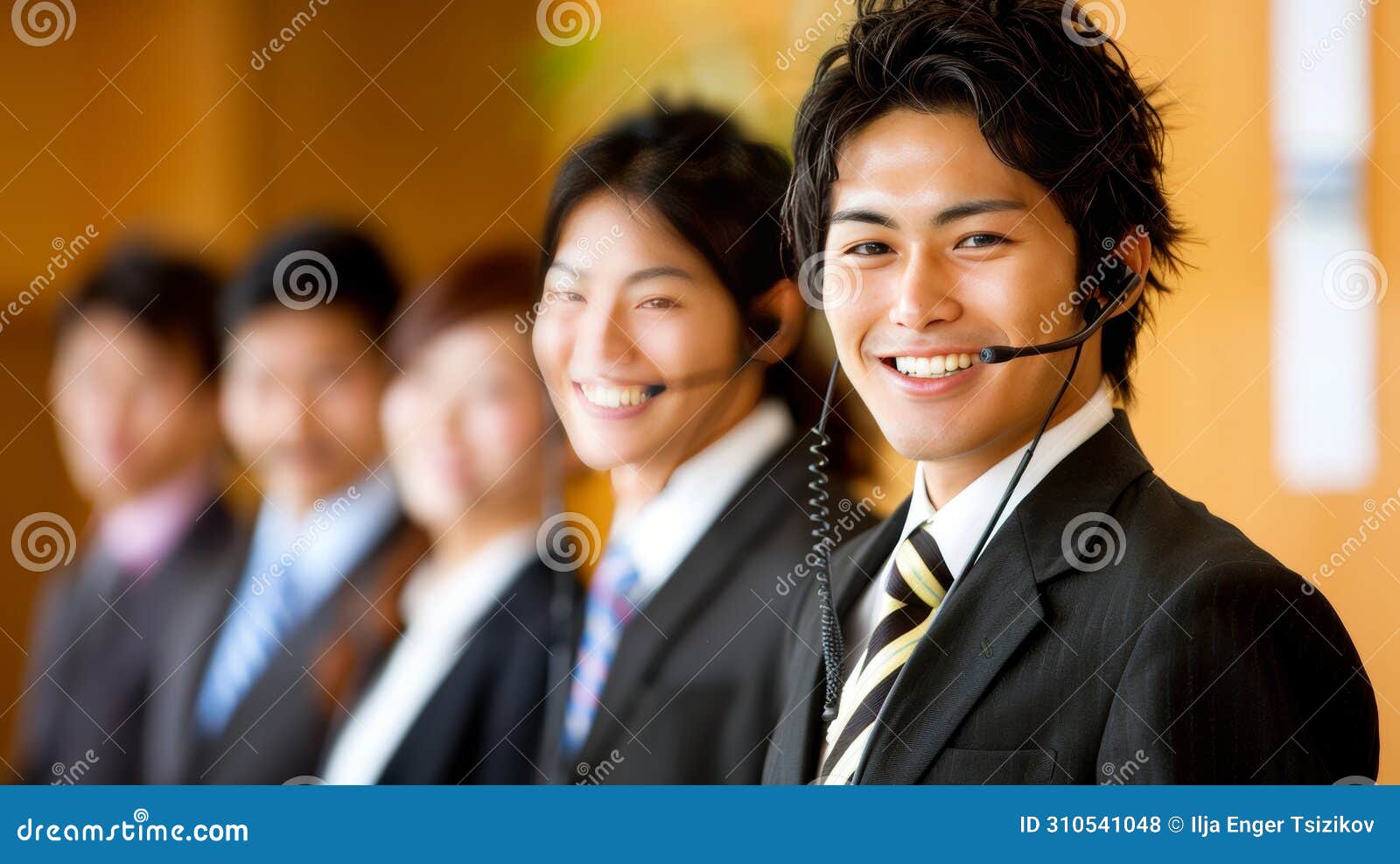 Diverse Group of Asian Professionals Diligently Working in a Modern ...