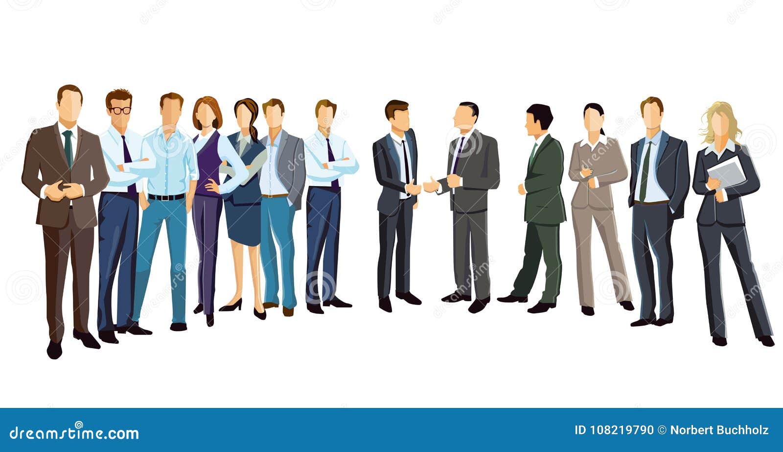 Diverse Group of Business Professionals Stock Vector - Illustration of ...