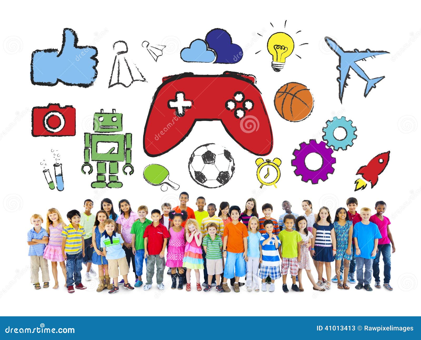 Diverse Group of Children with Hobbies Stock Image - Image of ...