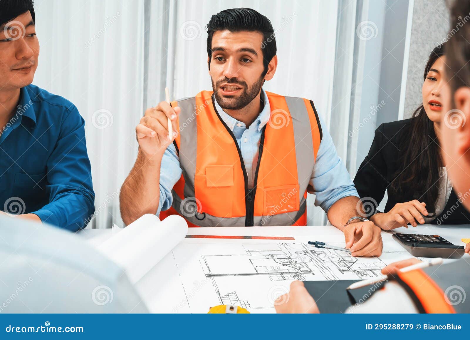 Diverse Group of Civil Engineer and Client Working on Architect ...