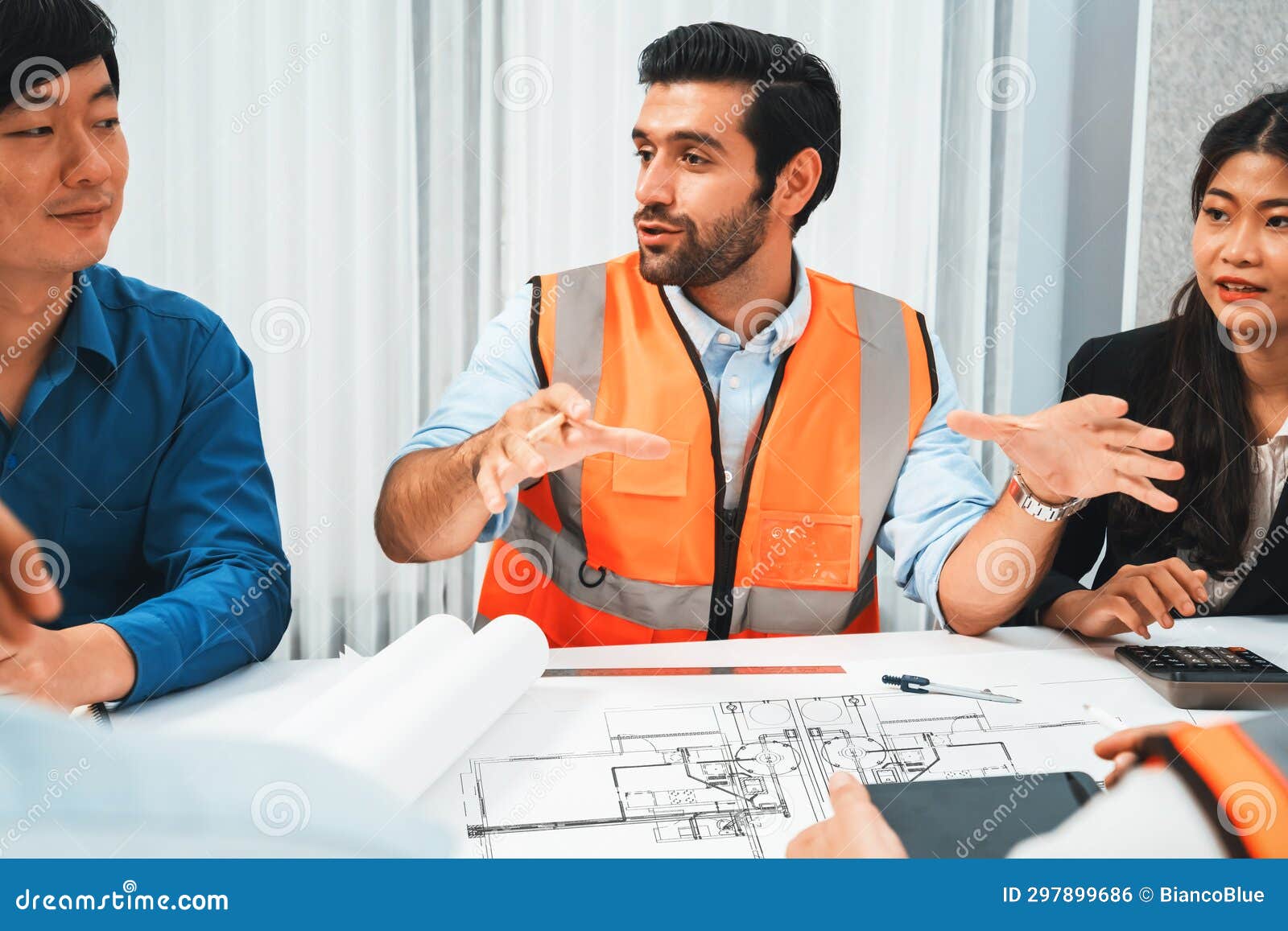 Diverse Group of Civil Engineer and Client Working on Architect ...