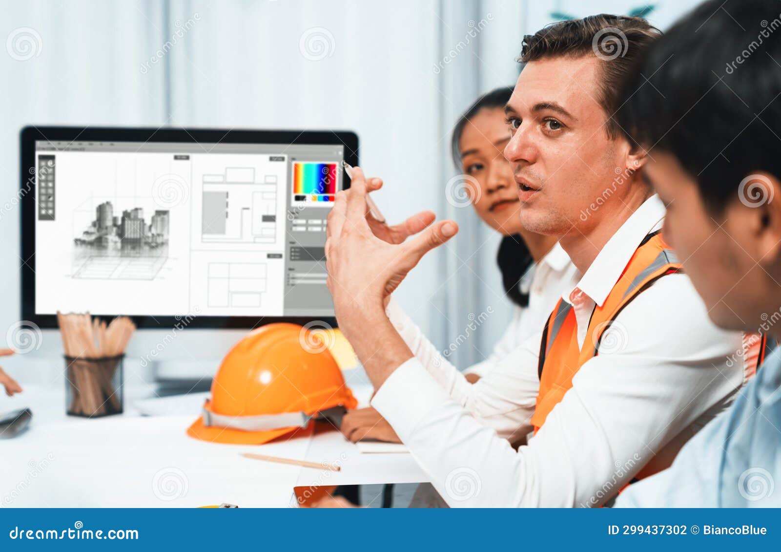 Diverse Group of Civil Engineer and Client Working on Architect ...