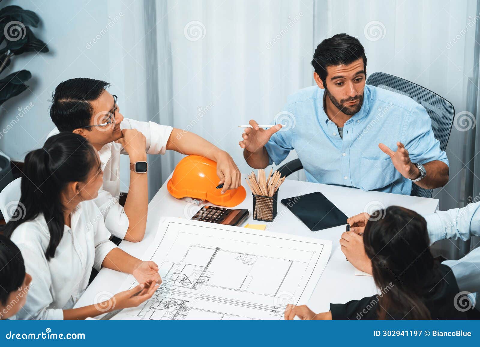 Diverse Group of Civil Engineer and Client Working on Architect ...