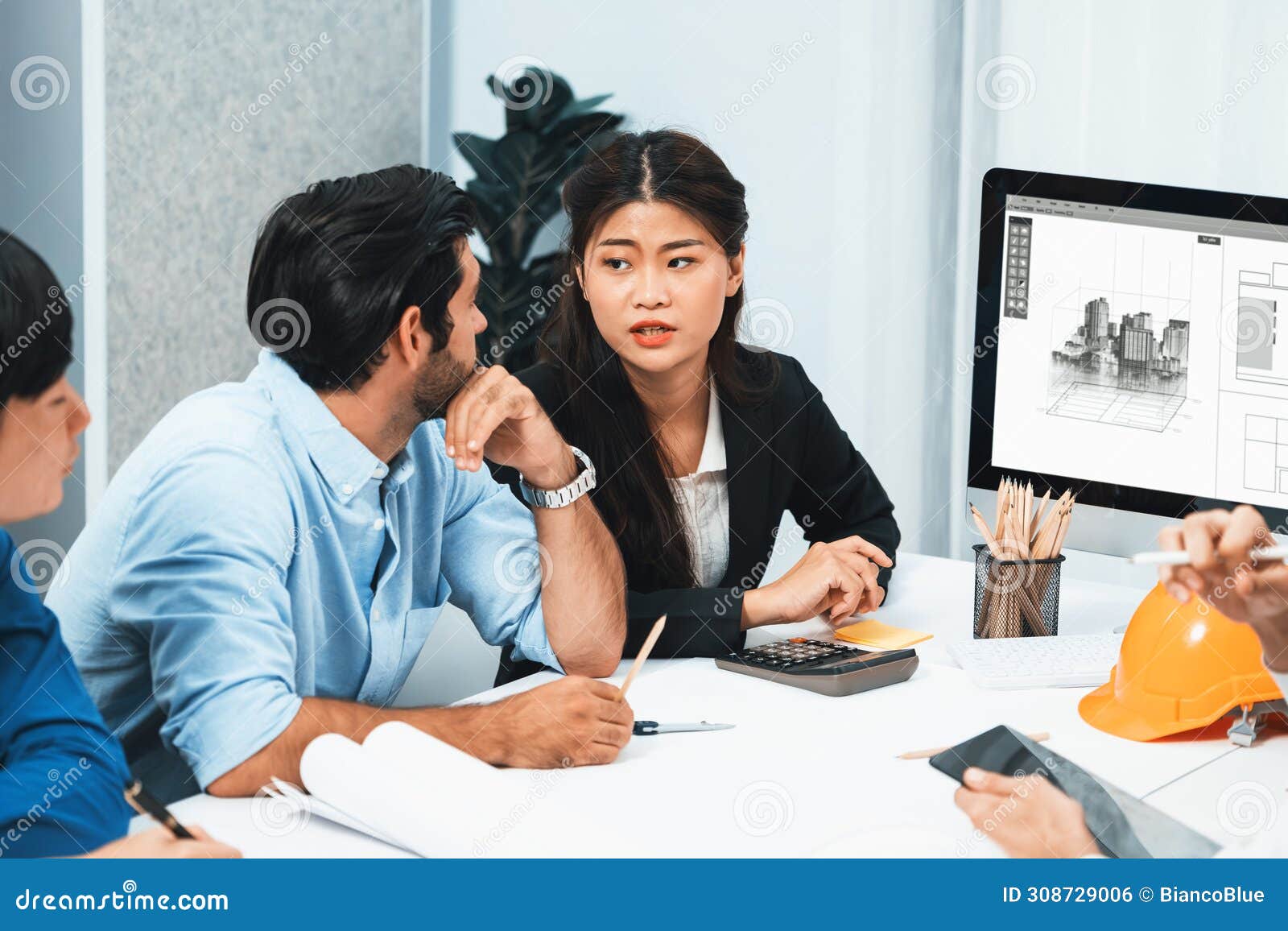 Diverse Group of Civil Engineer and Client Working on Architect ...