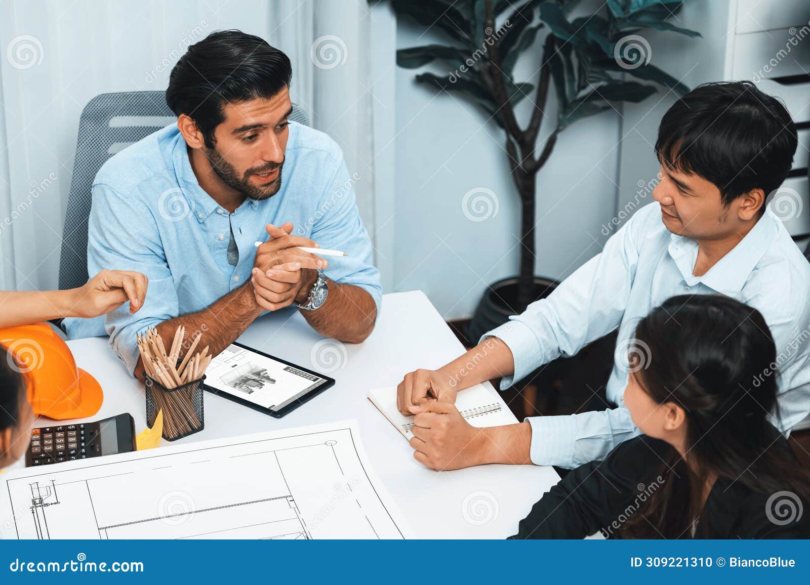 Diverse Group of Civil Engineer and Client Working on Architect ...