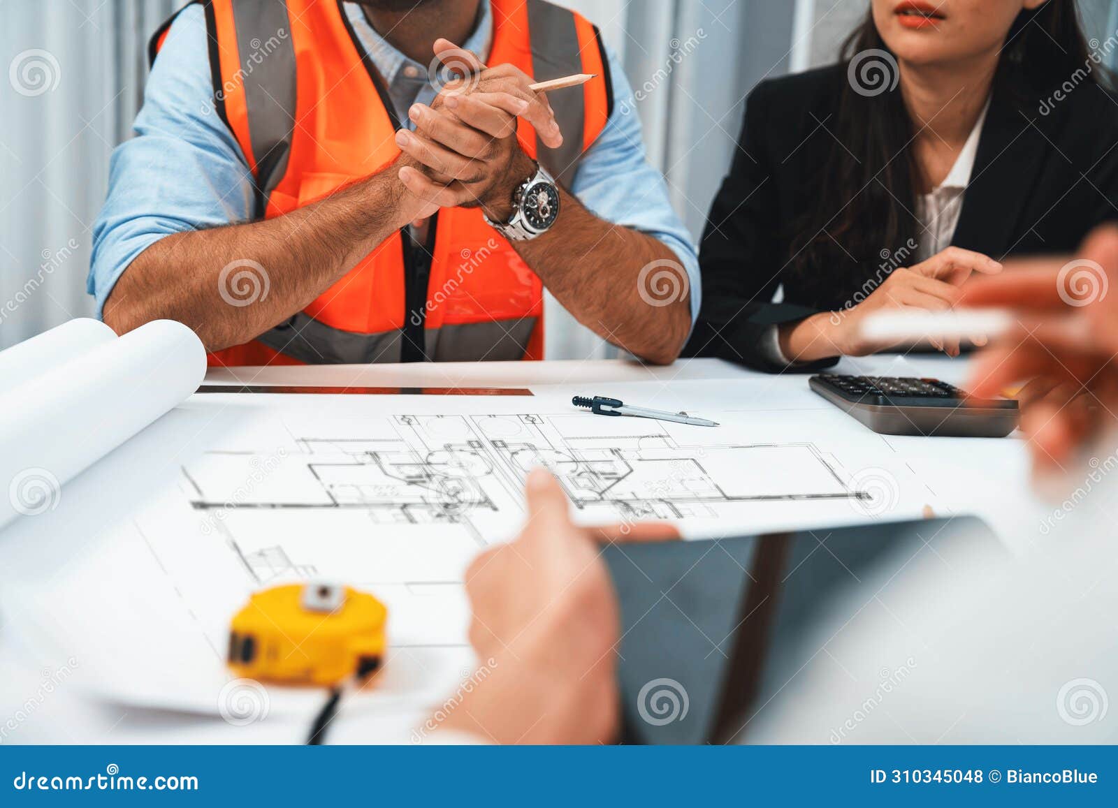 Diverse Group of Civil Engineer and Client Working on Architect ...