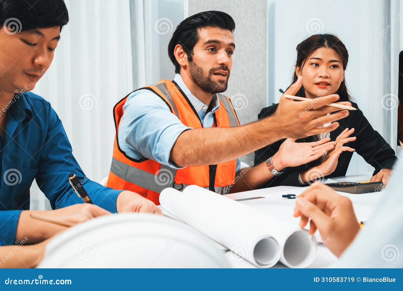 Diverse Group of Civil Engineer and Client Working on Architect ...