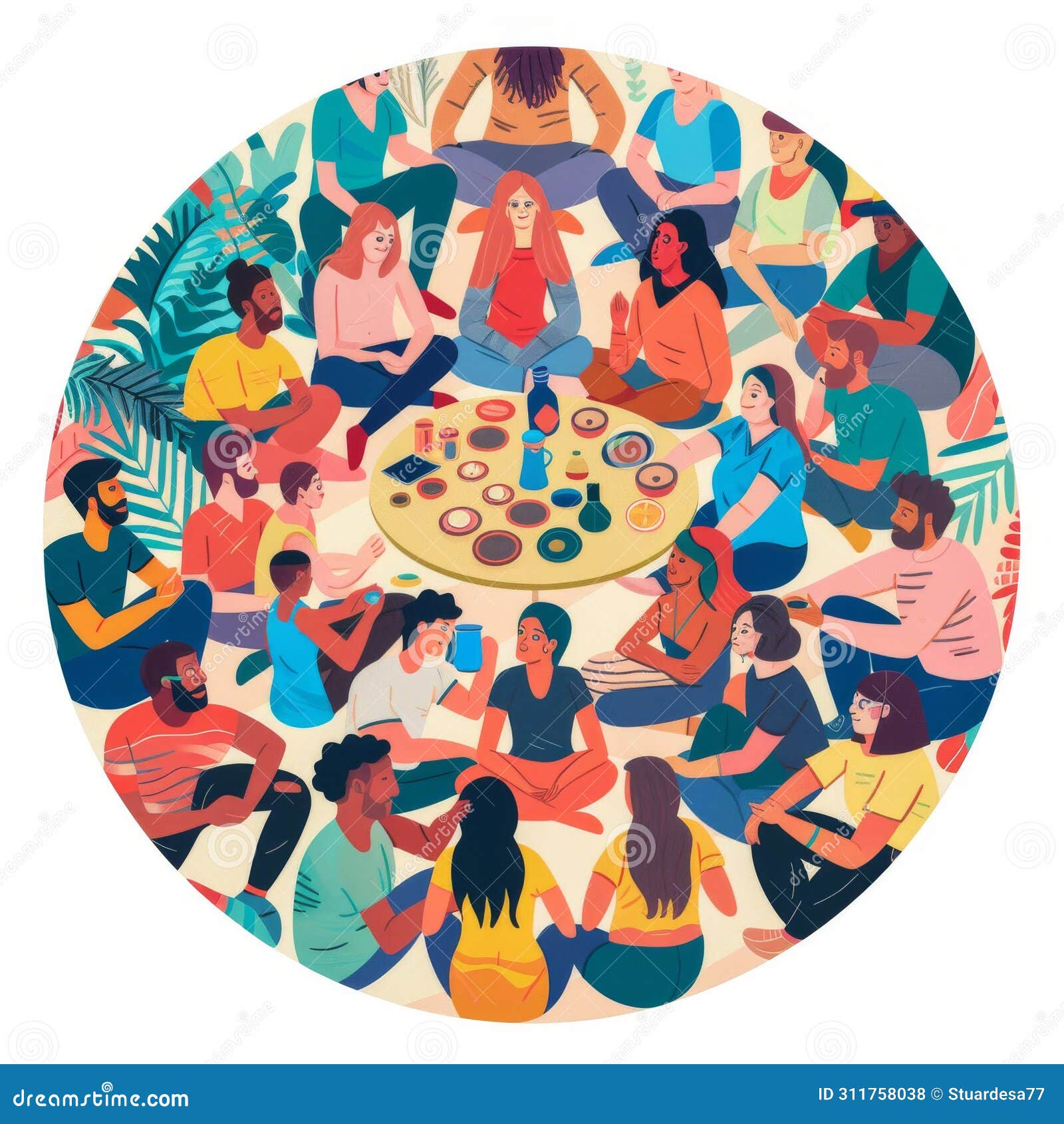 Diverse Group Discussion stock illustration. Illustration of diverse ...