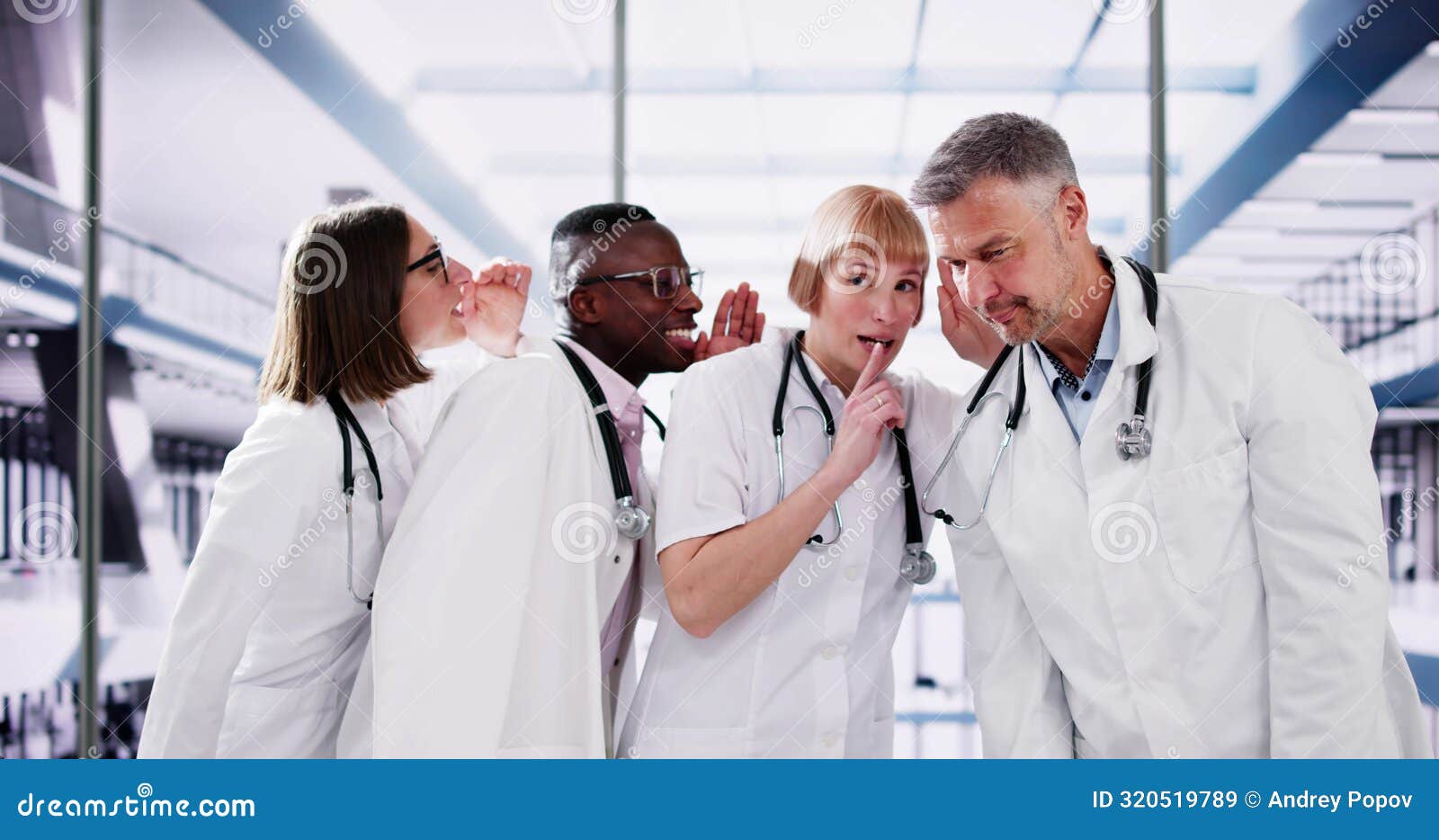 Diverse Group of Doctors Whispering Gossip Stock Image - Image of ...