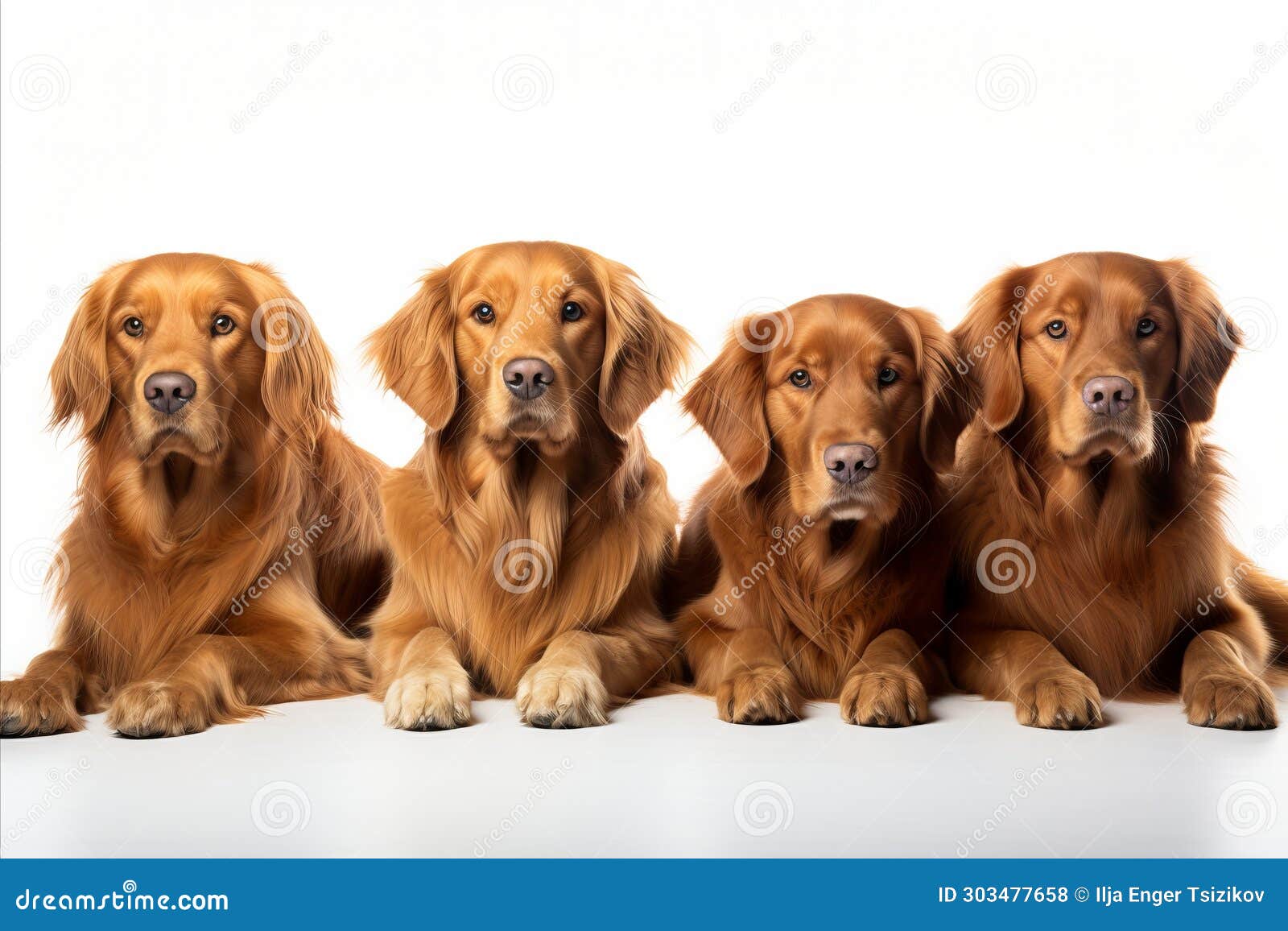 Diverse Group of Dogs, Various Breeds, High Quality Studio Shot, White ...