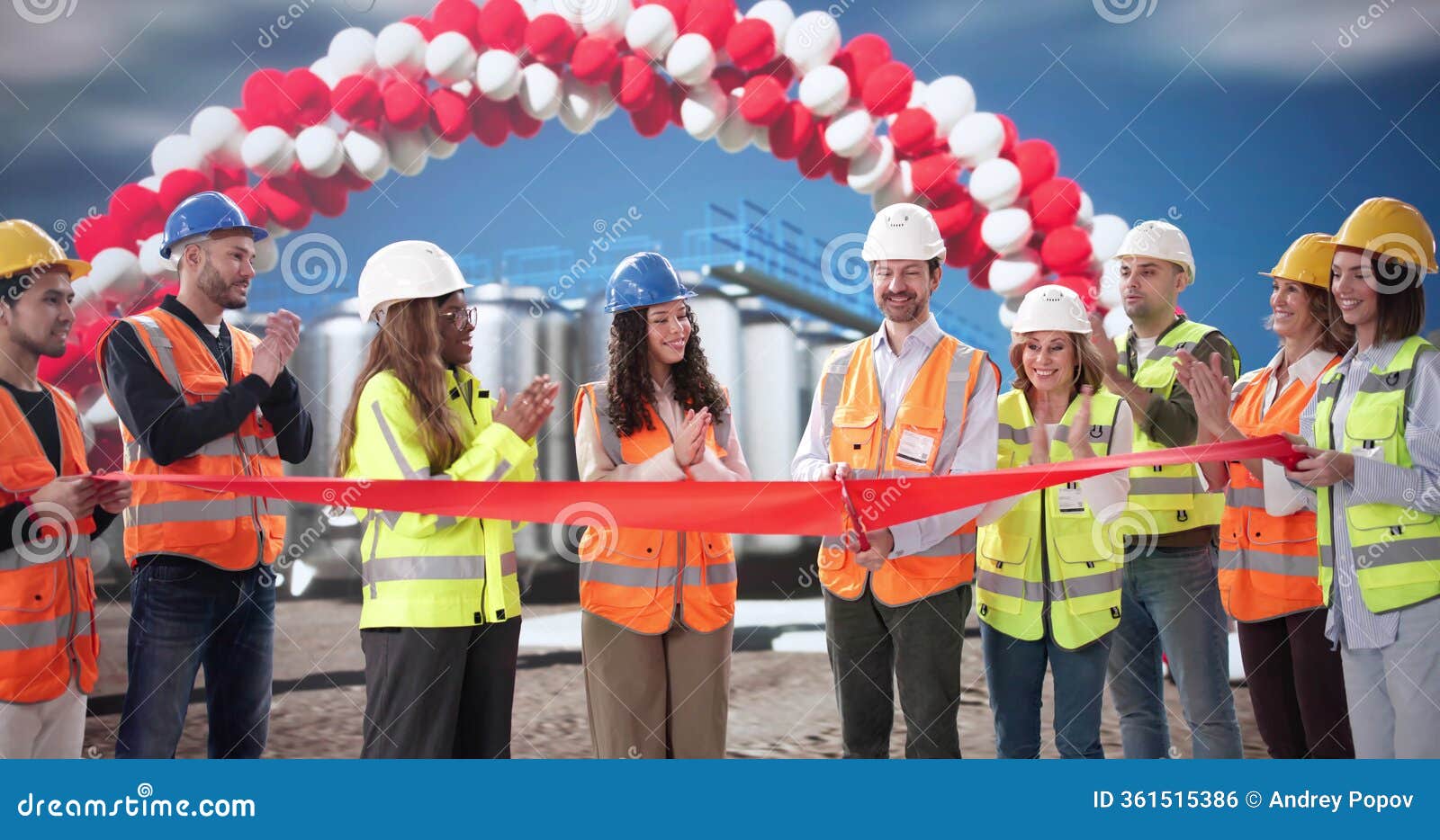 Diverse Group of Engineers Open a New Silo Stock Photo - Image of ...