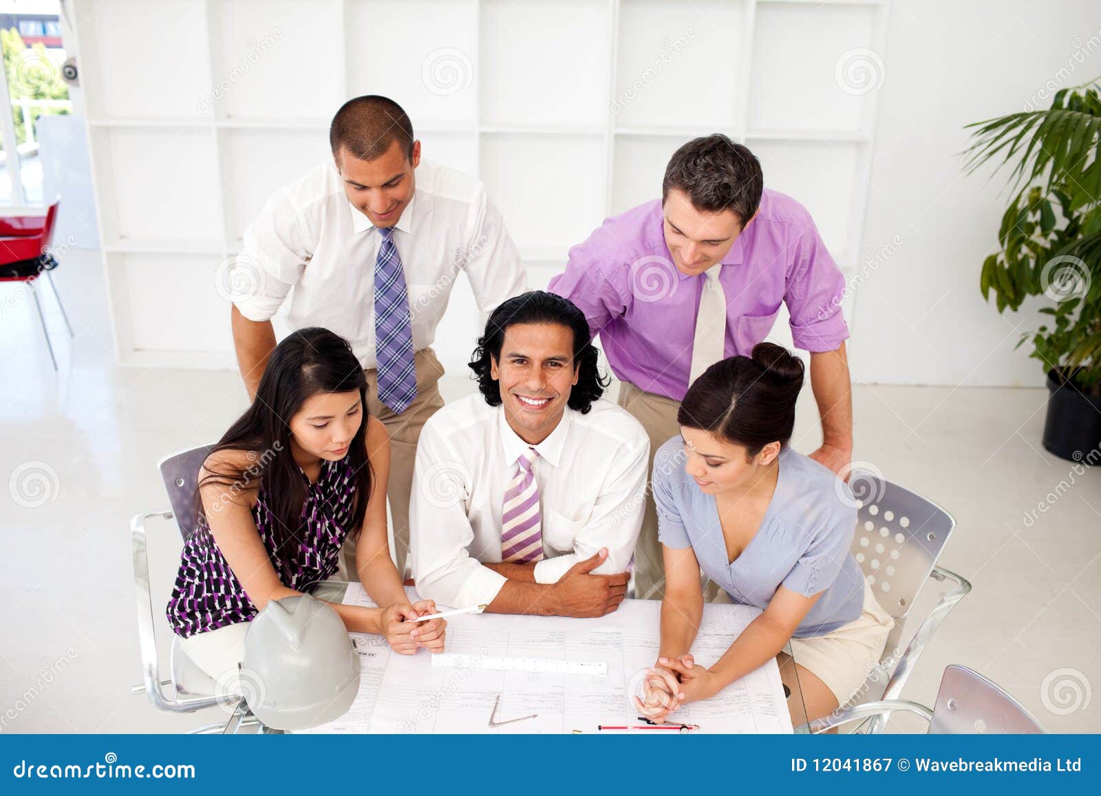 A Diverse Group of Engineers Smiling Stock Image - Image of group, plan ...