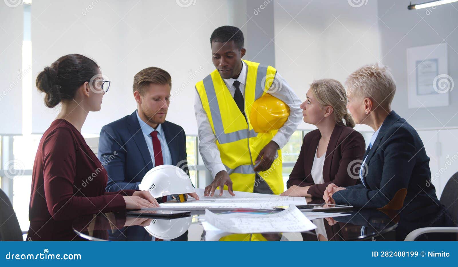 Diverse Group of Engineers, Technicians, and Specialists on Meeting ...