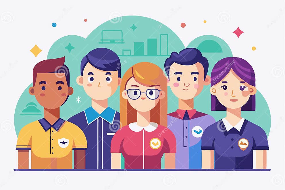 A Diverse Group of Five Team Members Collaborates, Sharing Ideas in a ...