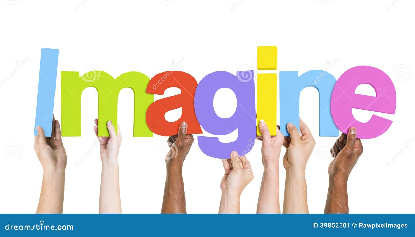 Diverse Group of Hands Holding Imagine Stock Image - Image of concepts ...