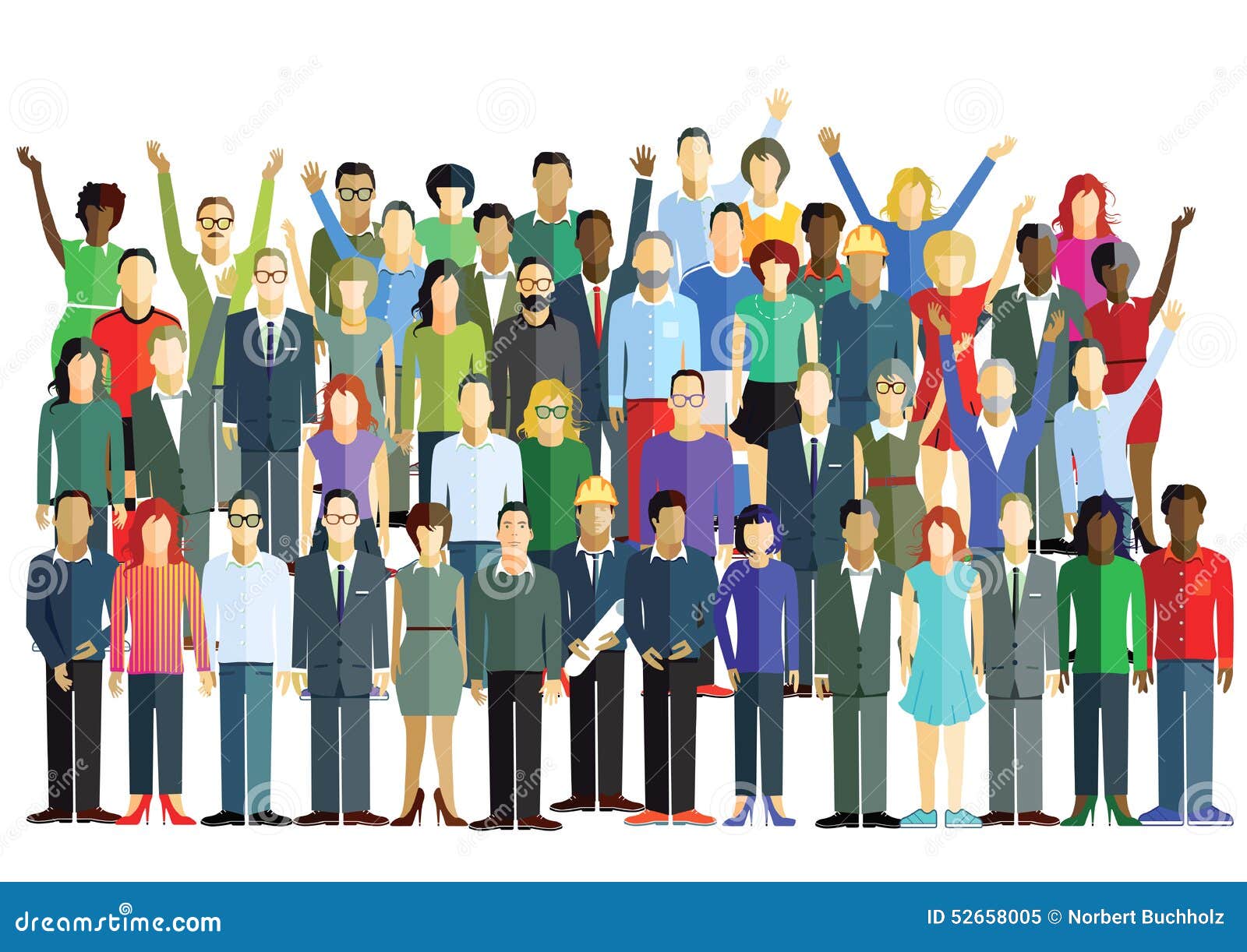 Diverse group stock vector. Illustration of crowd, team - 52658005