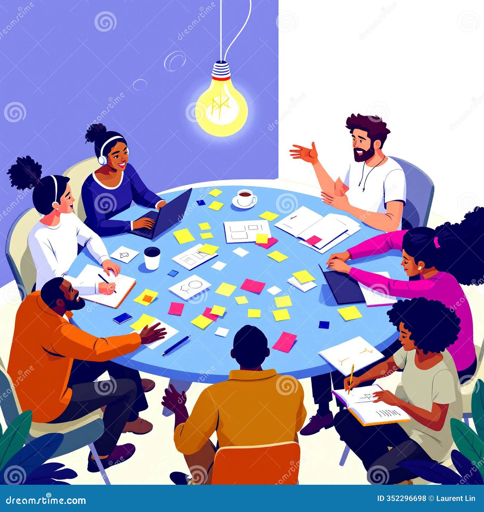 Collective Problem-Solving Vector Illustration Stock Illustration ...
