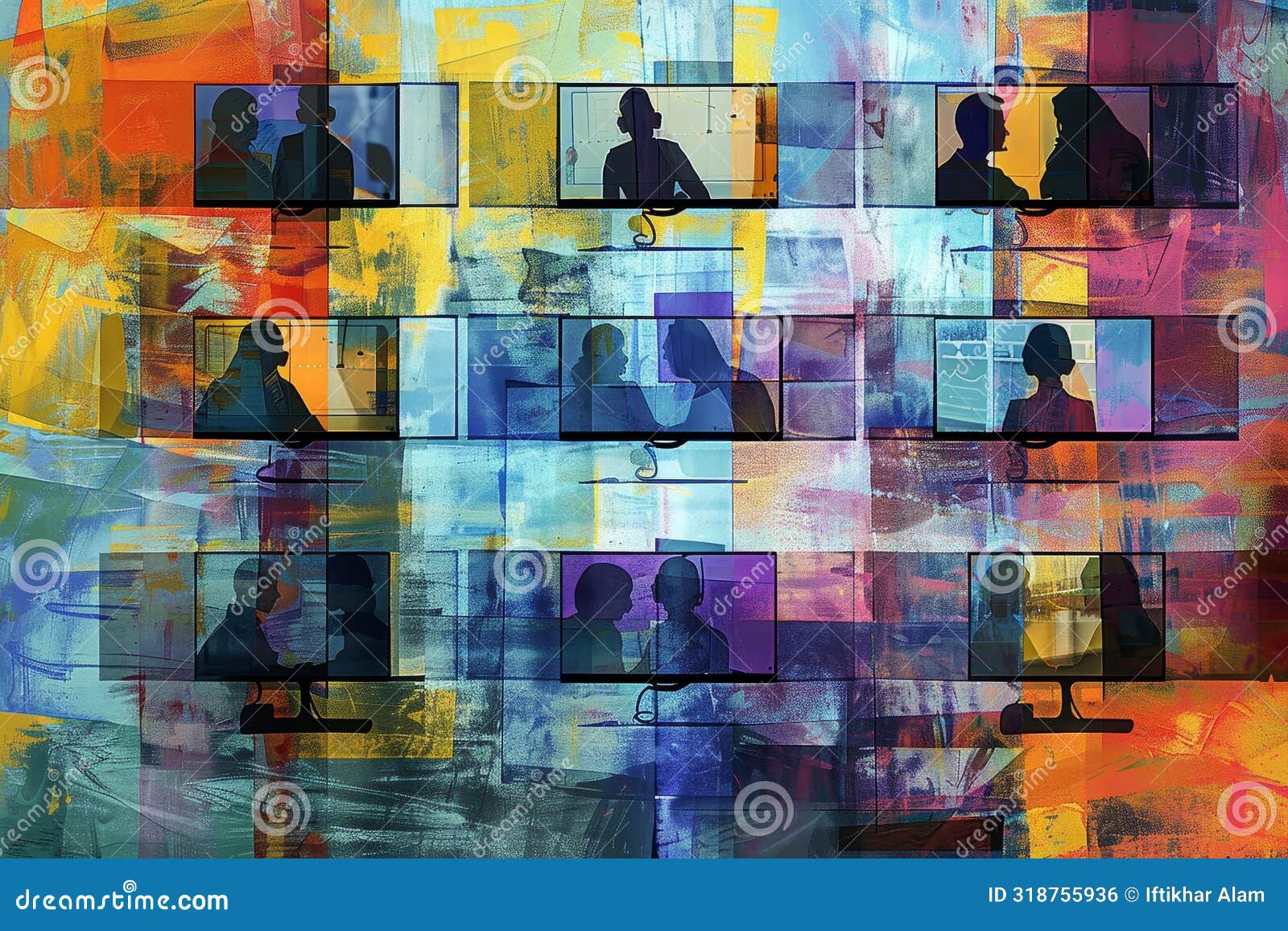 Teleconferencing Background,Technology People Global Network And Online ...