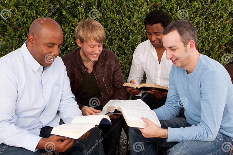 Diverse Group of Men Studying Together. Stock Image - Image of portrait ...