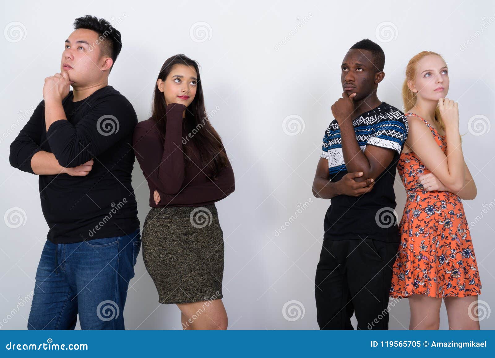Diverse Group of Multi Ethnic Friends Thinking Together with Bac Stock ... Diverse Group of Multi Ethnic Friends Thinking Together with Bac Stock ...