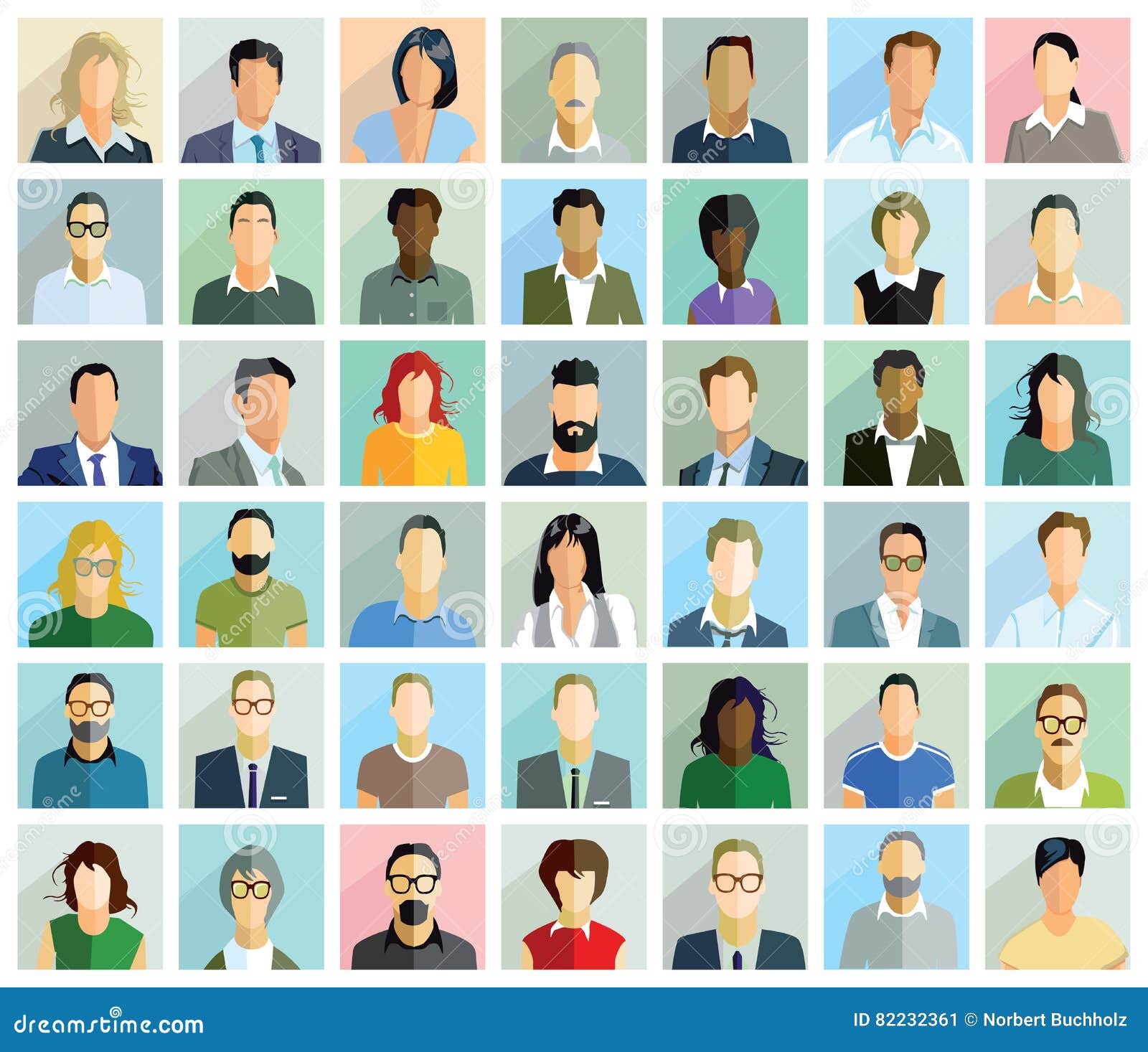 Diverse Group of People Cards Stock Vector - Illustration of glasses ...