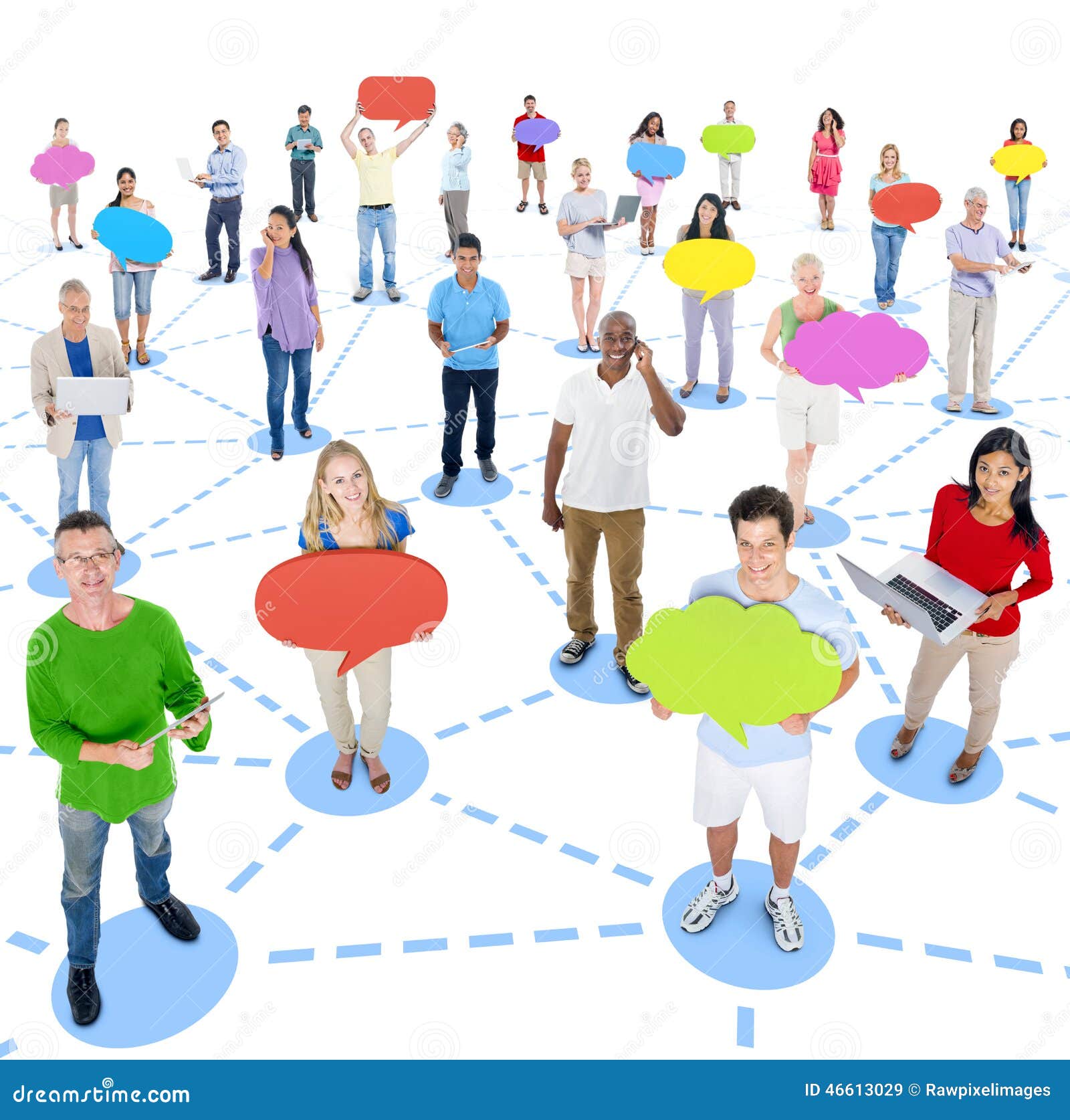 Diverse Group of People and Connection Concepts Stock Image - Image of ...