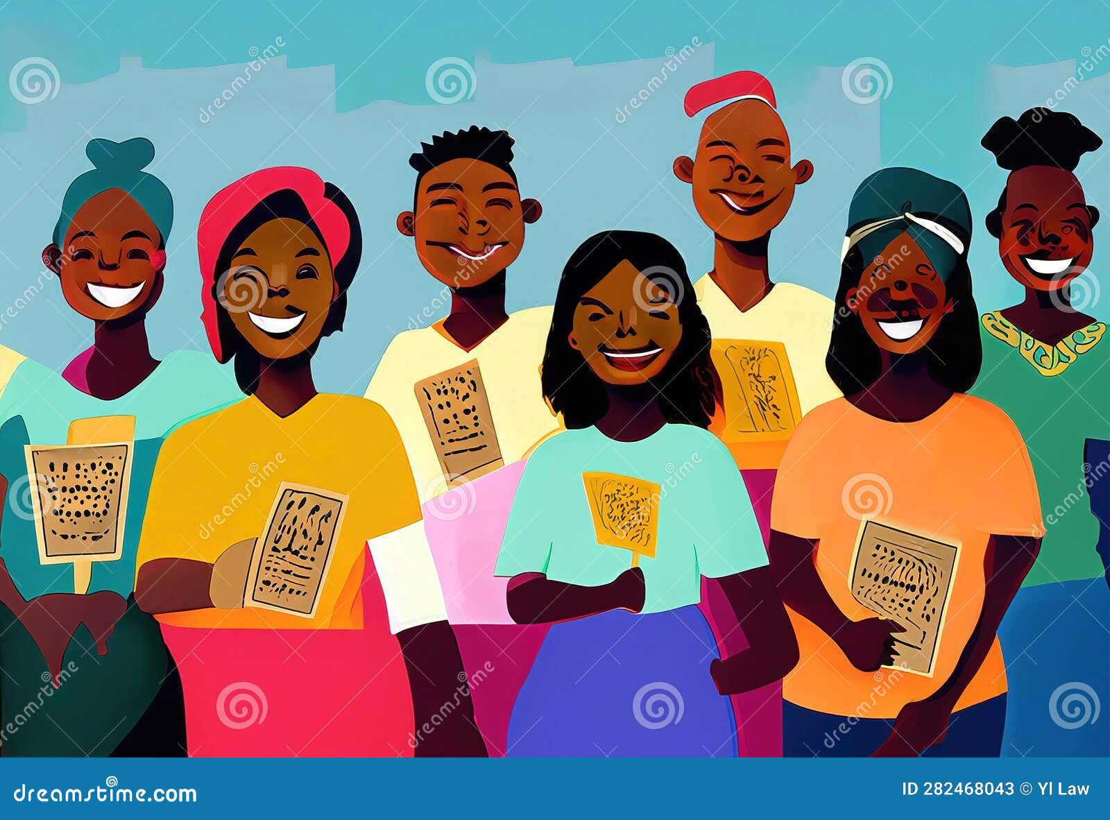 A Diverse Group of People of Different Ages Genders Stock Illustration ...