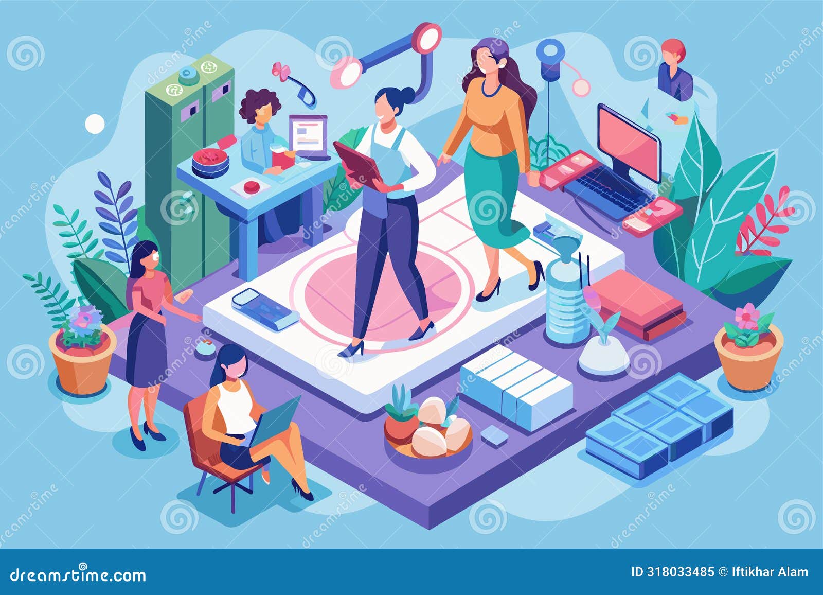 A Diverse Group of People Gathered Around a Computer Screen, Discussing ...