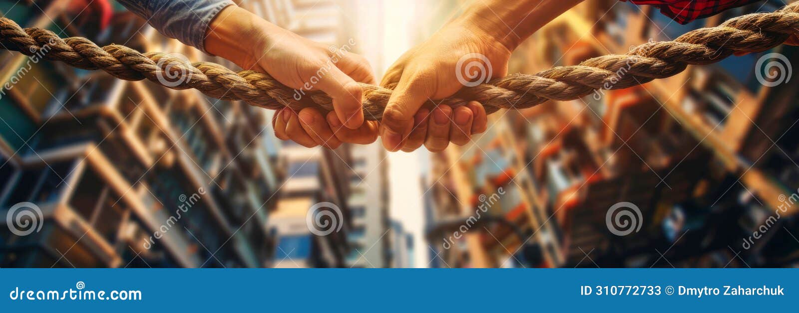 Diverse Group of People Holding Onto a Sturdy Rope Together ...