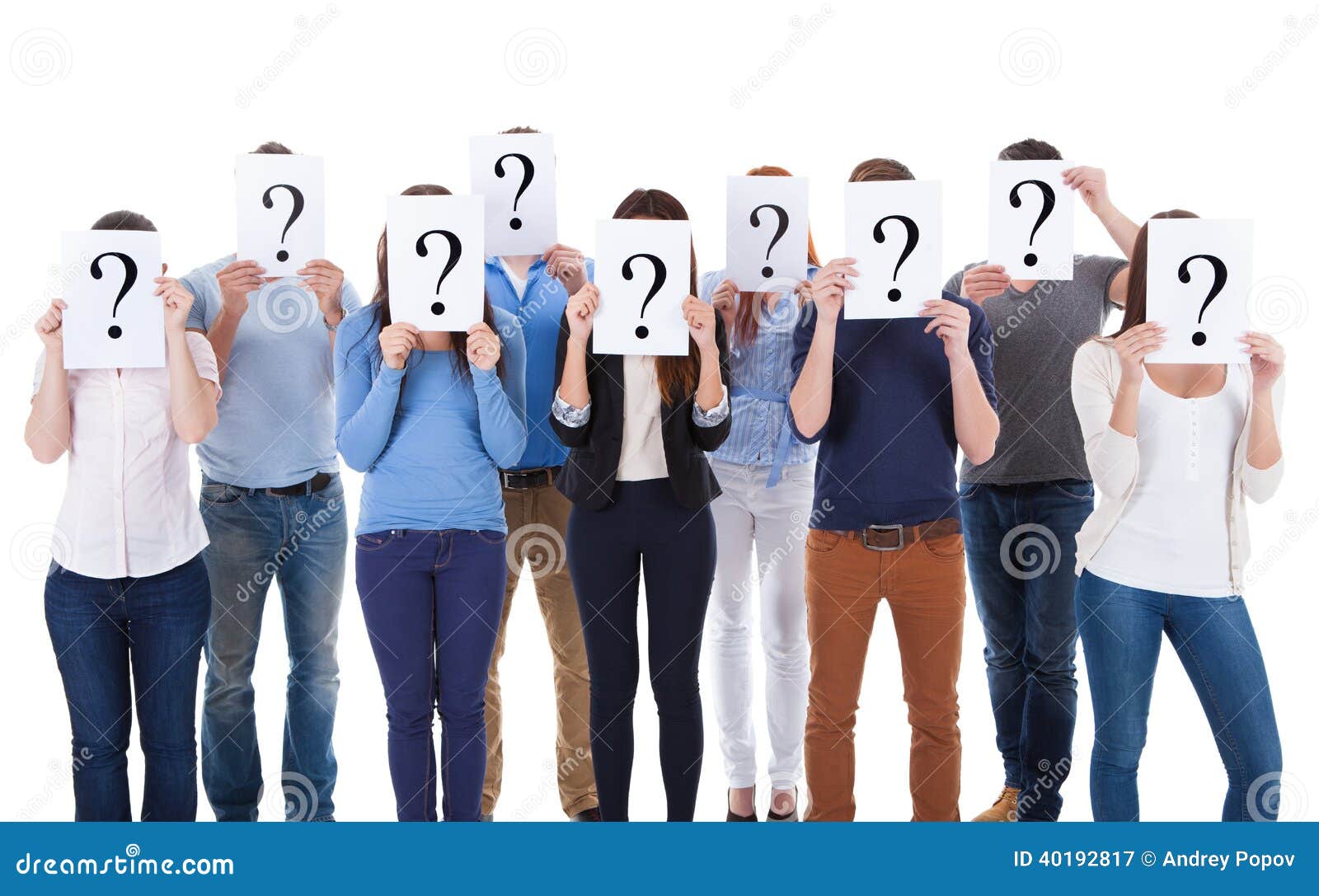 Diverse Group of People Holding Question Signs Stock Image - Image of ...