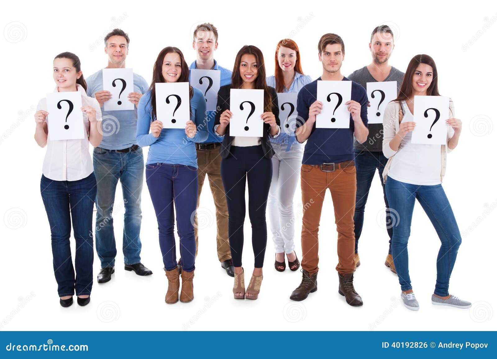 Diverse Group of People Holding Question Signs Stock Photo - Image of ...