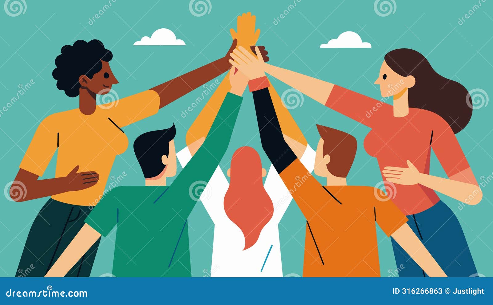 A Diverse Group of People Joining Hands in Unity Representing the ...