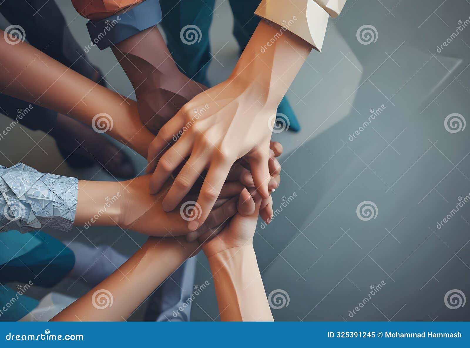 Diverse Group of People Joining Hands in Unity and Teamwork ...