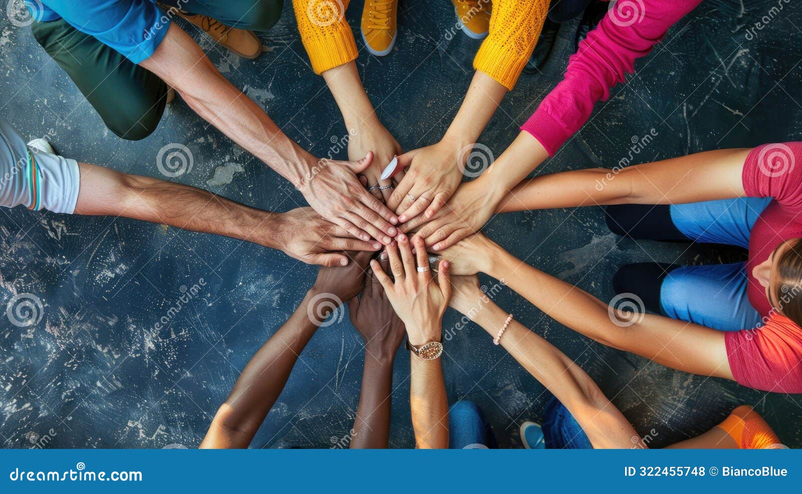A Diverse Group of Individuals Coming Together, Holding Hands in Unity ...