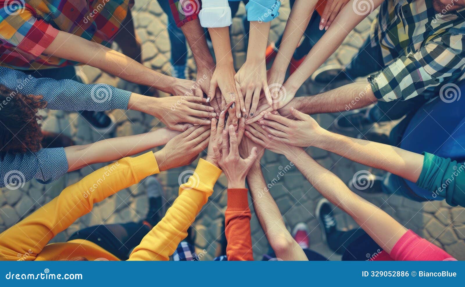 A Diverse Group of Individuals Coming Together, Holding Hands in Unity ...
